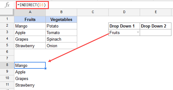 How To Create A Dependent Drop Down List In Google Sheets