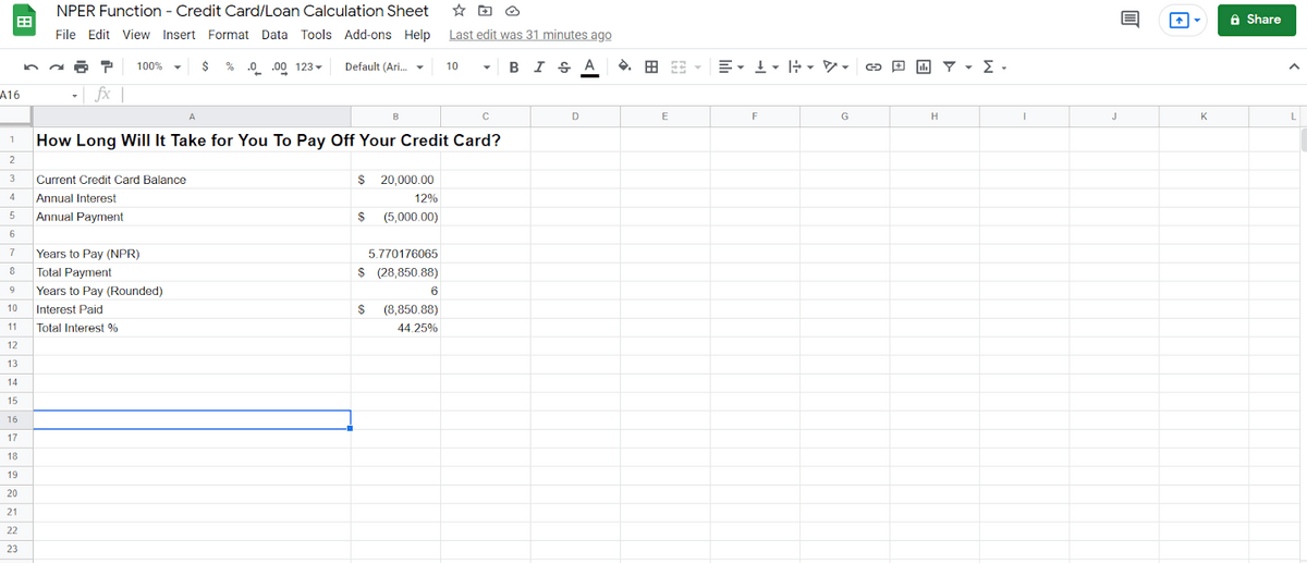 NPER Function In Google Sheets NPER Function In Google Sheets