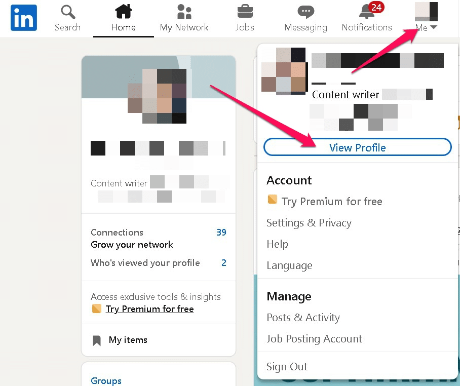 View My Linkedin Profile Button