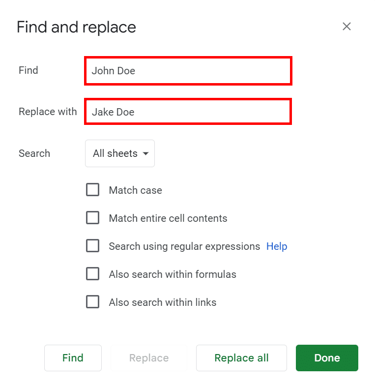 How To Use The Find And Replace Google Sheets Feature PS